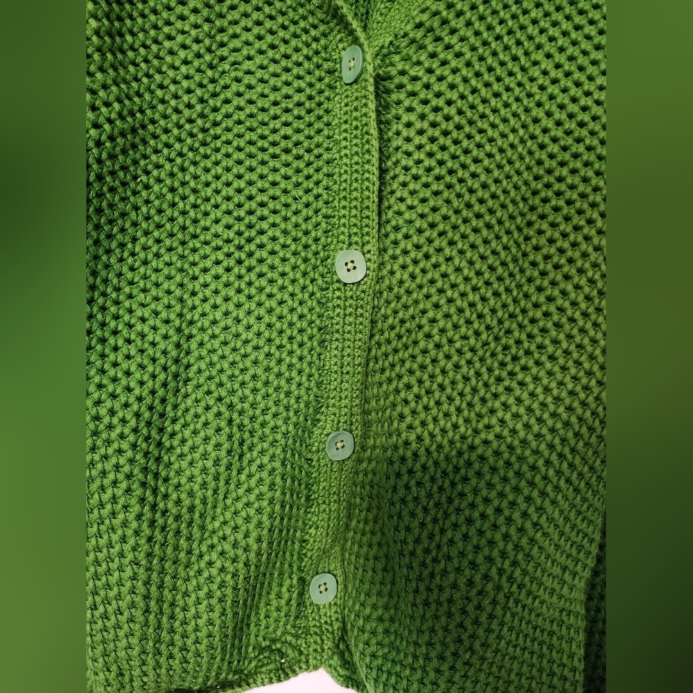 Vintage Michael Simon New York Green Sweater Crochet … - Gem